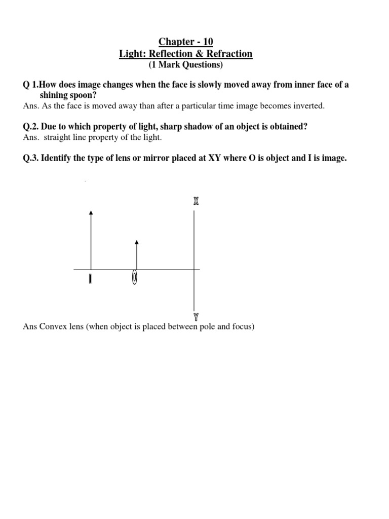 Chapter - 10 Light: Reflection & Refraction | PDF | Lens (Optics ...