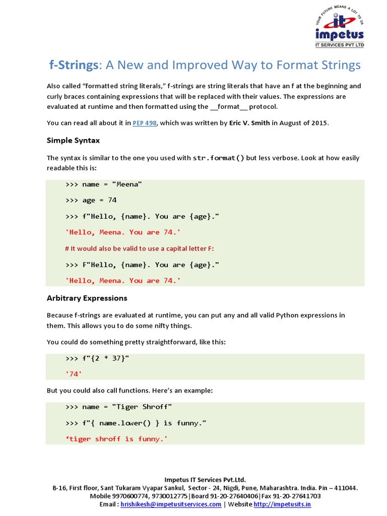 F String | PDF | Notation | Computer Engineering