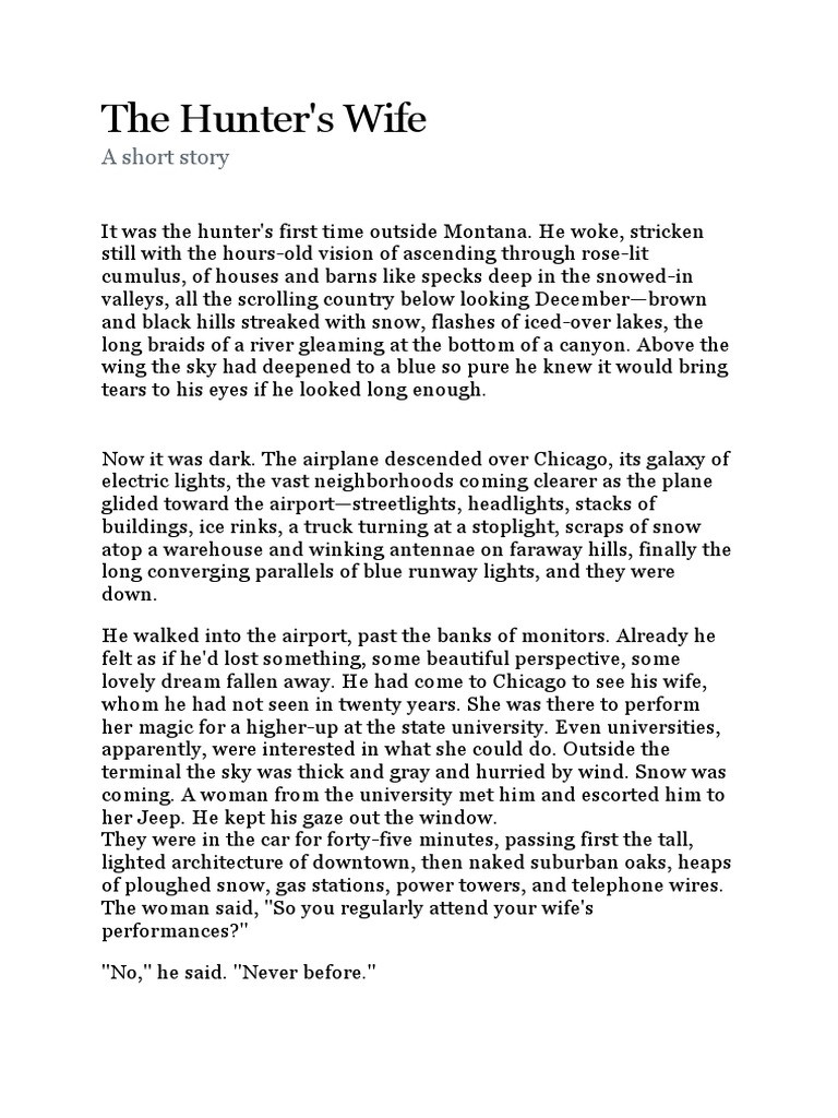 The Hunter's Wife: A Short Story | PDF | Nature