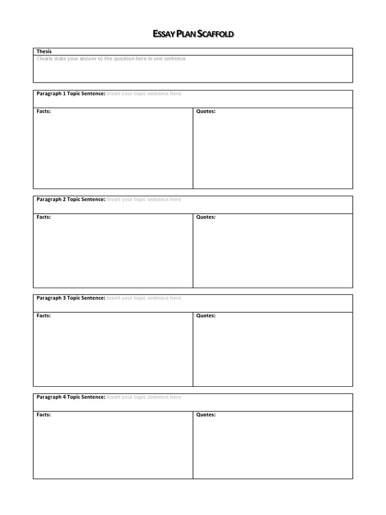 Essay Plan Scaffold | PDF