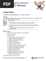 KET Speaking Part 2 Sample Questions | PDF | Language Arts & Discipline
