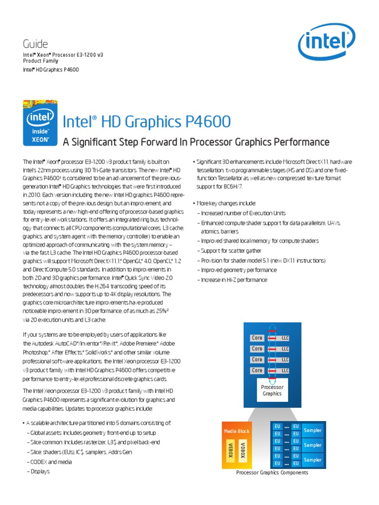 Intel® HD Graphics P4600: Guide | PDF | Hdmi | Intel