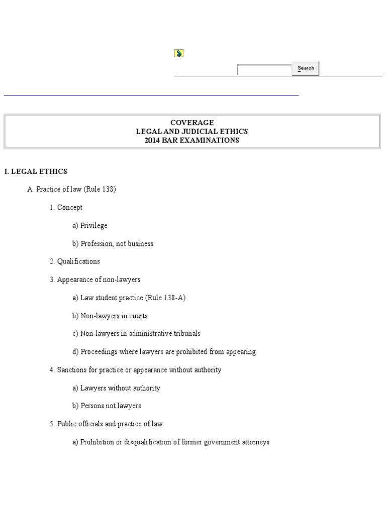 Bar Examination Questionnaire For Legal and Judicial Ethics | PDF ...