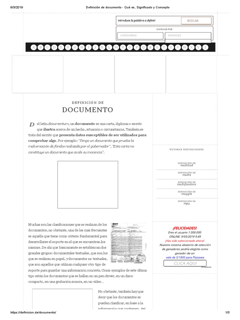 Definición de Documento - Qué Es, Significado y Concepto | PDF ...