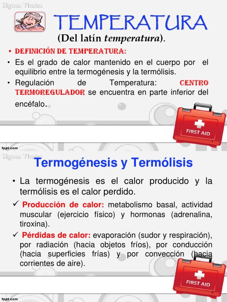 Termogénesis y Termólisis en Signos Vitales | PDF | Presión sanguínea ...
