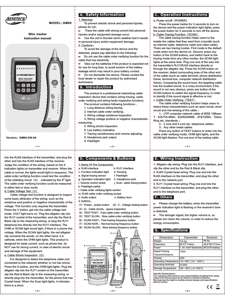 Wire Tracker Instruction Manual: A Guide to the Safe Operation and ...