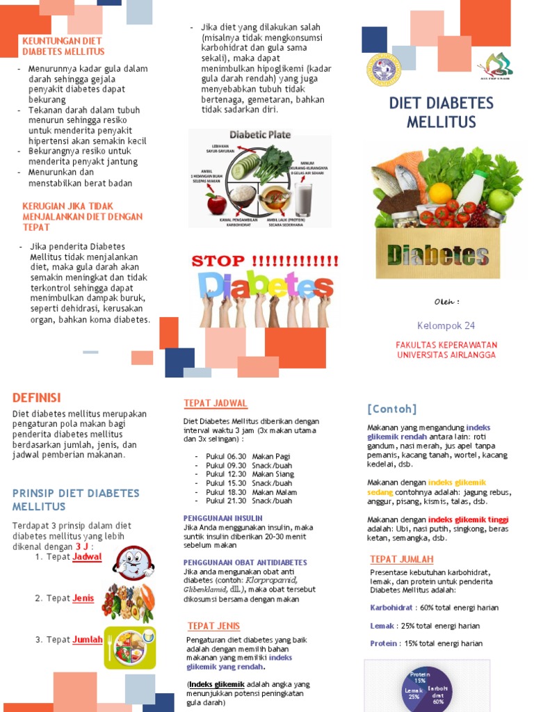 Leaflet Diet Diabetes Melitus | PDF