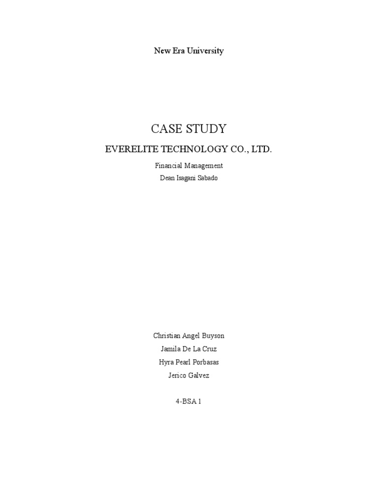Financial Statements Analysis Case Study | PDF | Revenue | Leverage ...