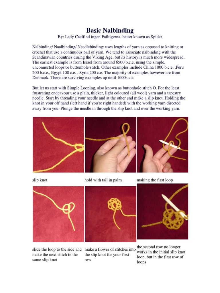 Basic Nalbinding | PDF | Knitting | Crochet