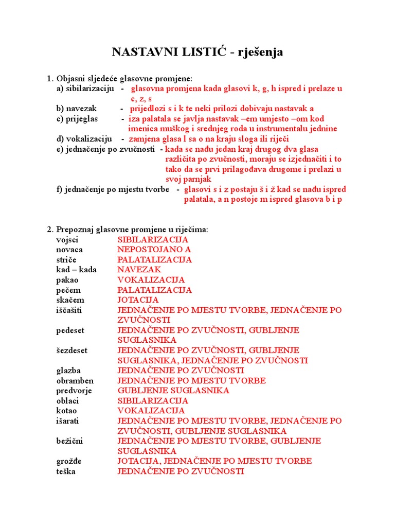 NASTAVNI LISTIÆ 1 - Rje Enja | PDF