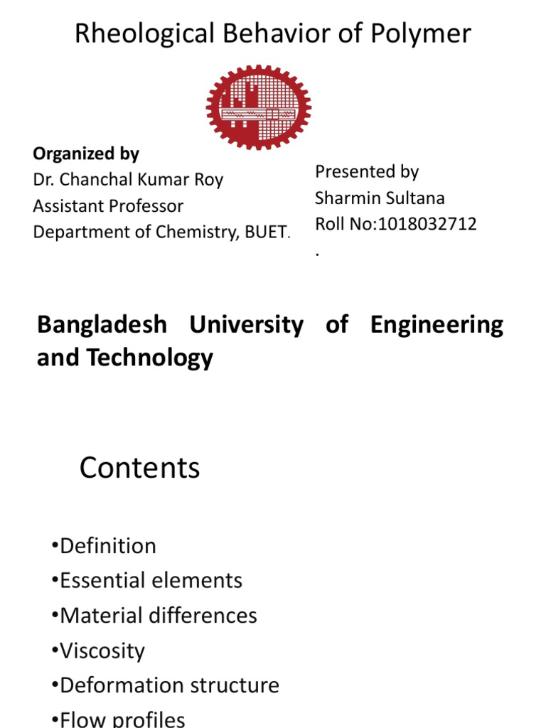 Polymer Rheology Presentatioin | PDF