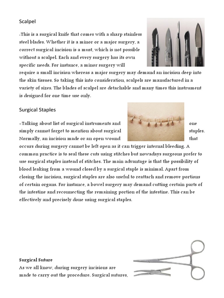 Scalpel | PDF | Surgical Suture | Surgery