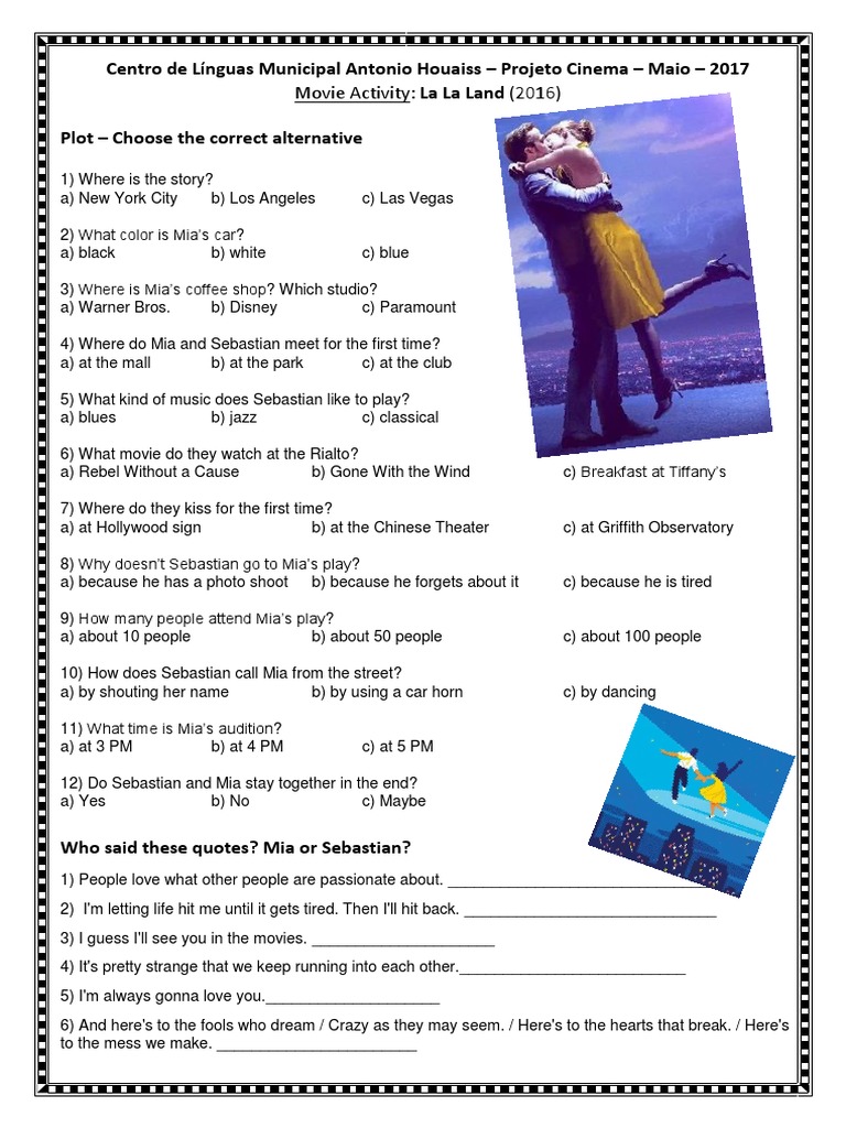 Movie Activity: La La Land (2016) | PDF | La La Land (Film) | Leisure