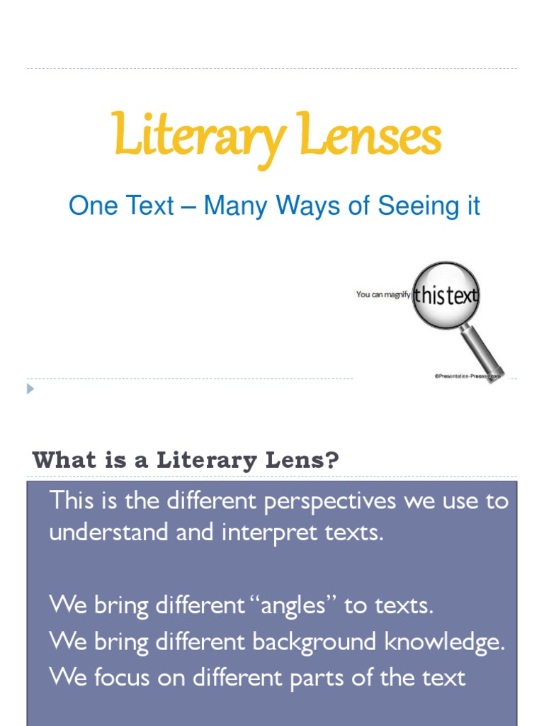 Literary Lenses: One Text - Many Ways of Seeing It | PDF