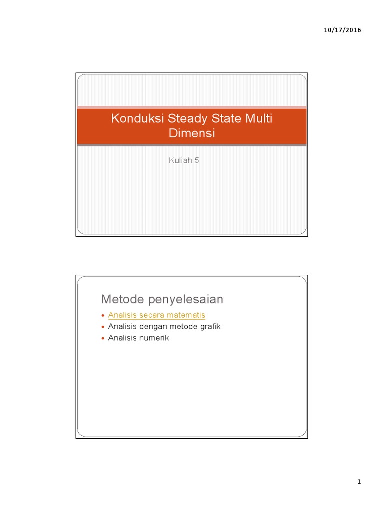 Pinpan Kuliah-05-Konduksi Steady State Multi Dimensi | PDF