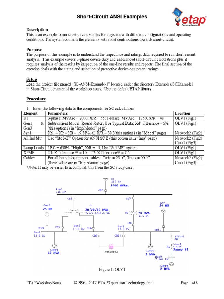 Short-Circuit ANSI Examples: Description | PDF | Electrical Engineering ...