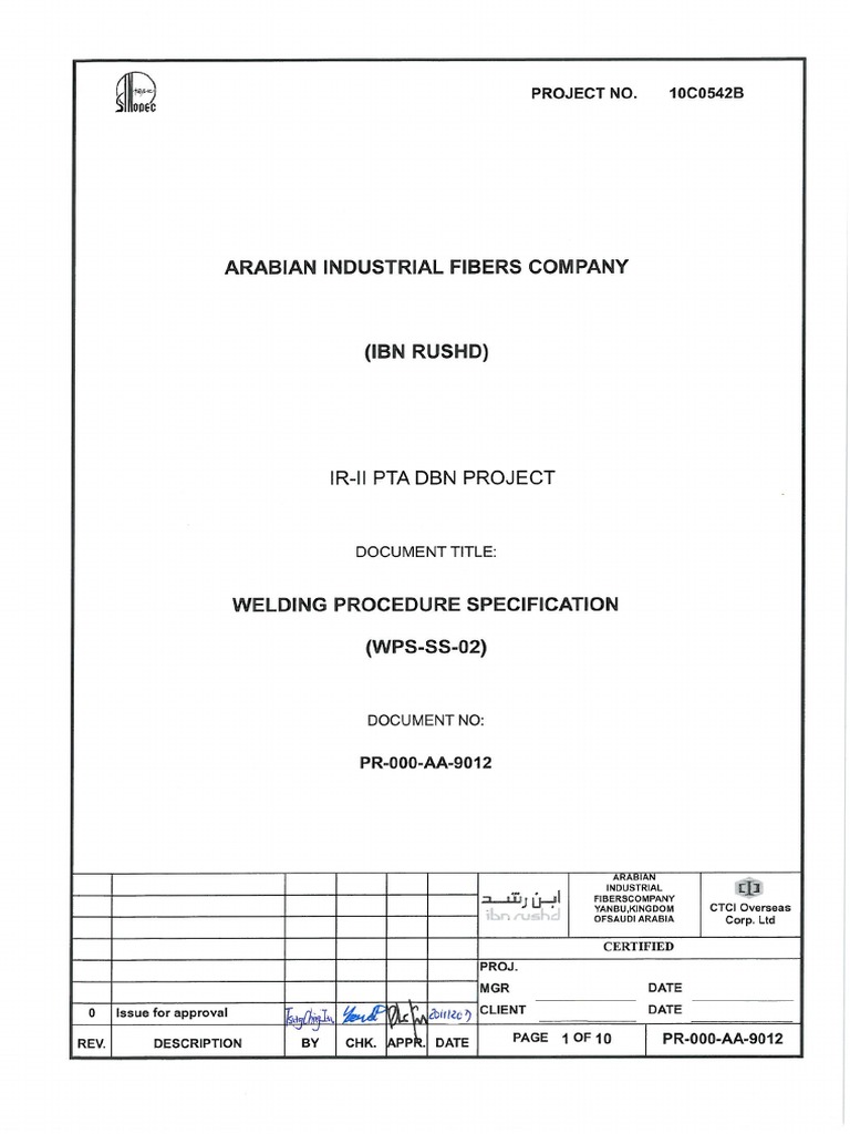 Welding Procedure Specification (WPS-SS-02) PDF | PDF