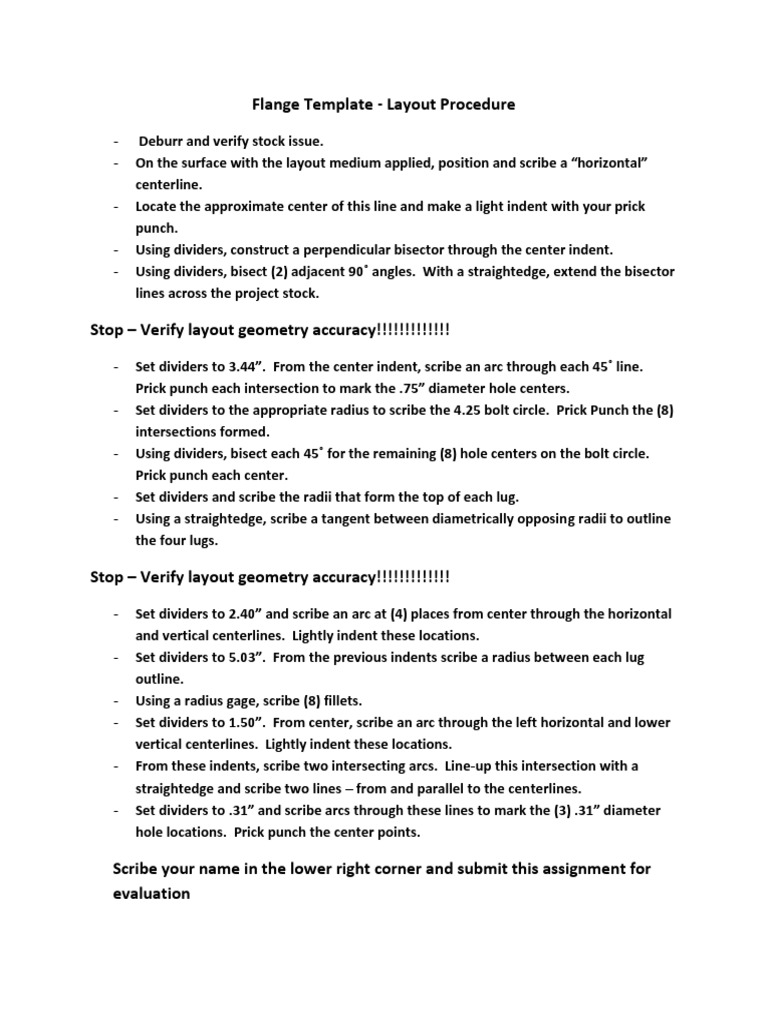 Flange Template Procedure | PDF