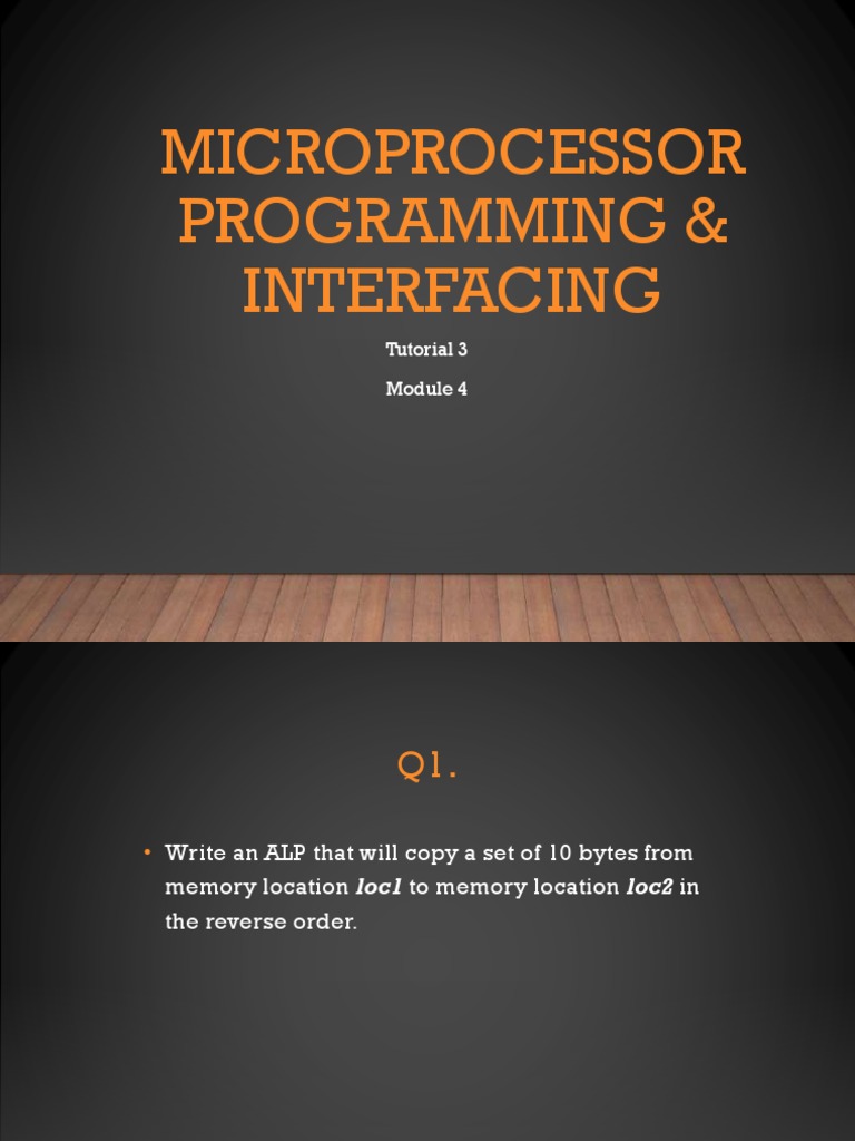 Microprocessor Programming & Interfacing: Tutorial 3 | PDF