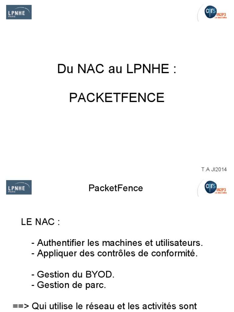 Du Nac Au Lpnhe: Packetfence: T.A JI2014 | PDF