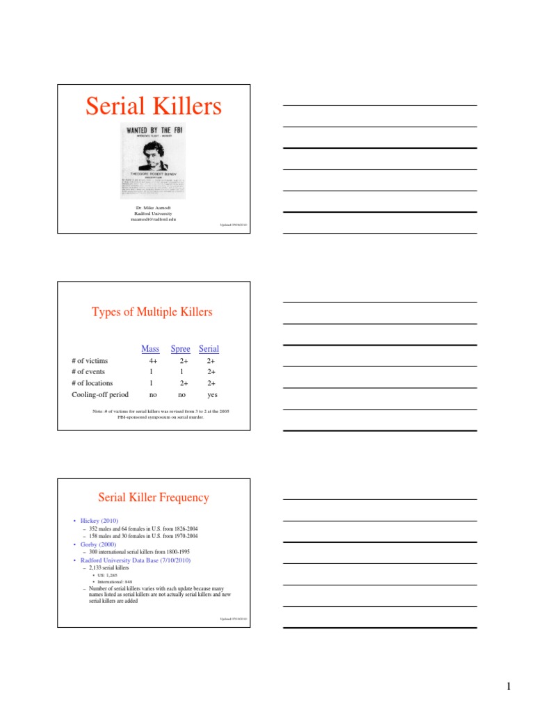 CHART Serial Killers (Maamodt) Student Notes | PDF | Serial Killer ...