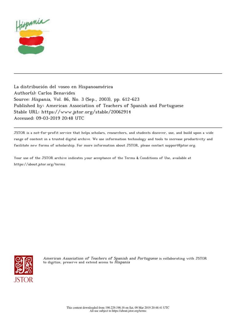Distribución del voseo en Hispanoamérica | PDF | Colombia | Chile