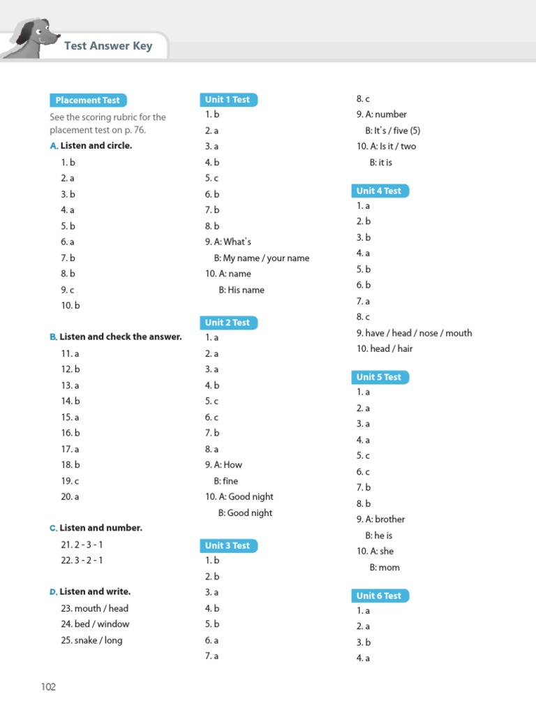 Test Answer Key PDF | PDF