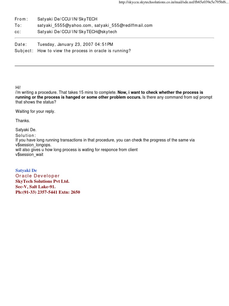 Oracle Process Monitoring Guide | PDF | Technology & Engineering