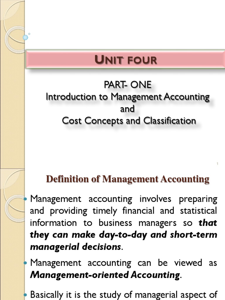 Unit 4 Cost Concept and Classification | PDF | Cost Of Goods Sold ...