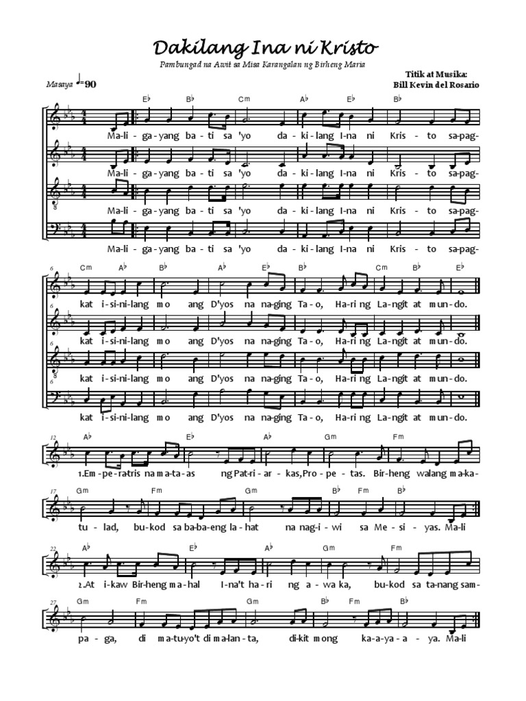 Dakilang Ina Ni Kristo SATB | PDF