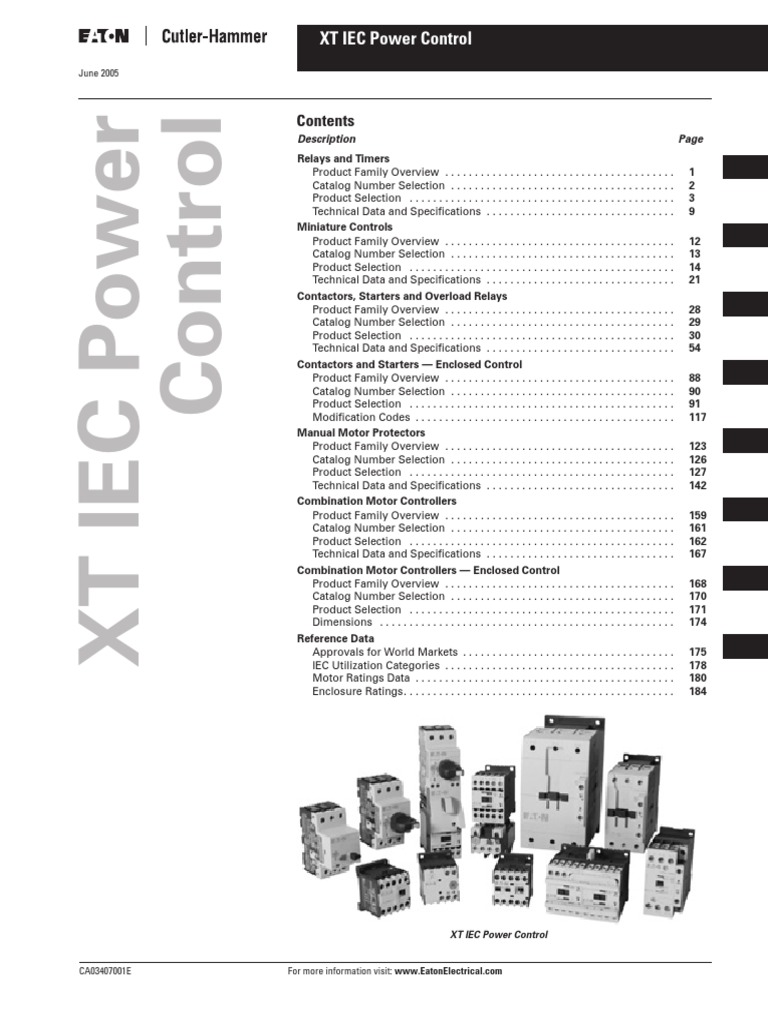 XT IEC Power Control: Description | PDF | Relay | Inductor