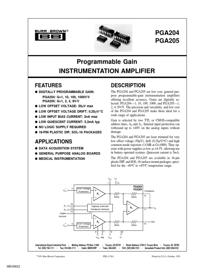 PGA204 PGA205: Features Description | Download Free PDF | Power Supply ...