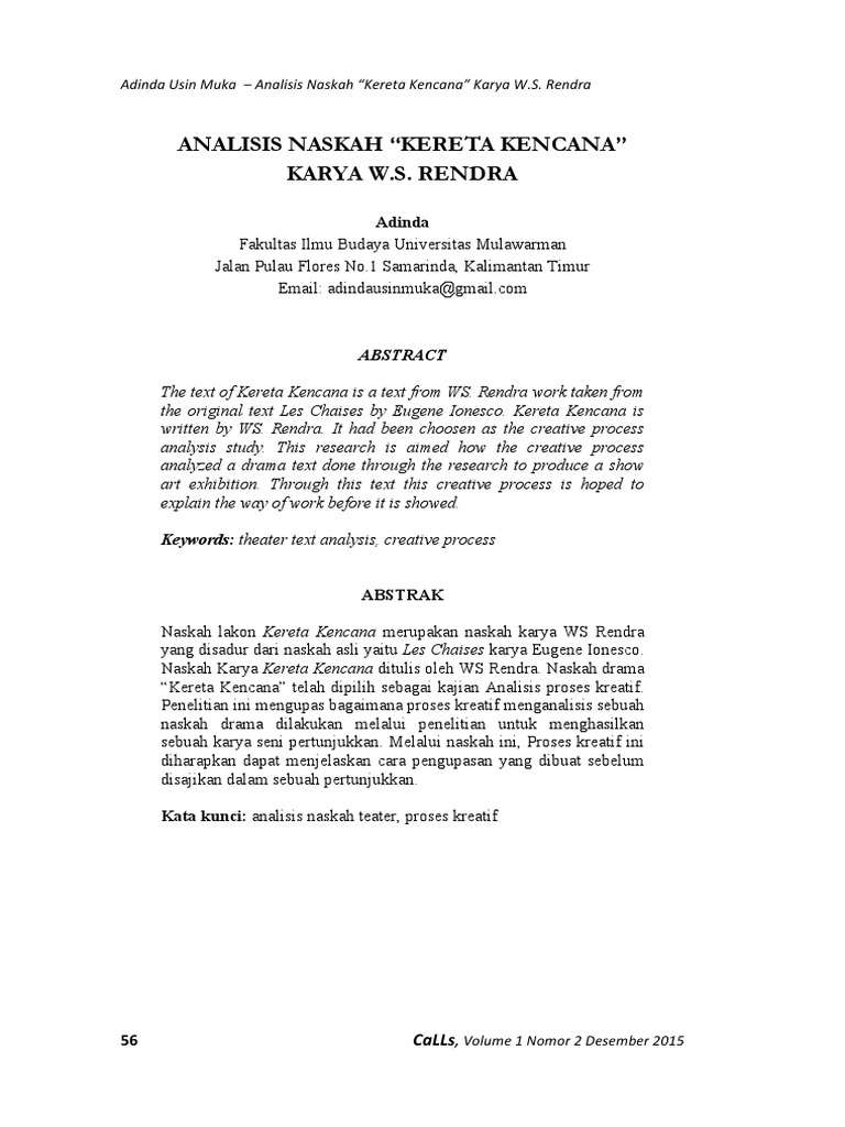 Analisis Naskah Kereta Kencana Karya Ws Rendra | PDF