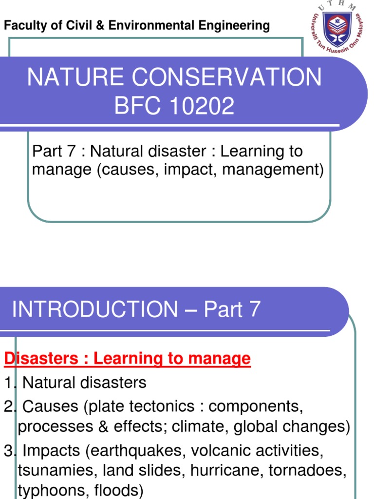 Managing Natural Disasters: Understanding Causes, Impacts, and ...