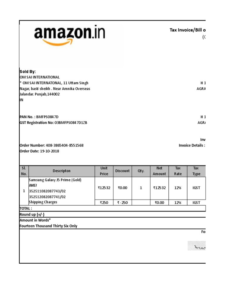 Bill Samsung | PDF | Invoice | Government Finances