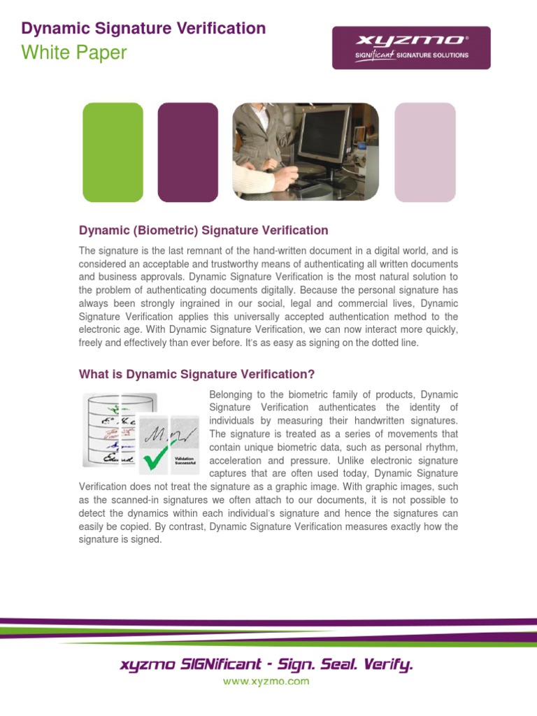 Dynamic Signature Verification Pdf Authentication Biometrics