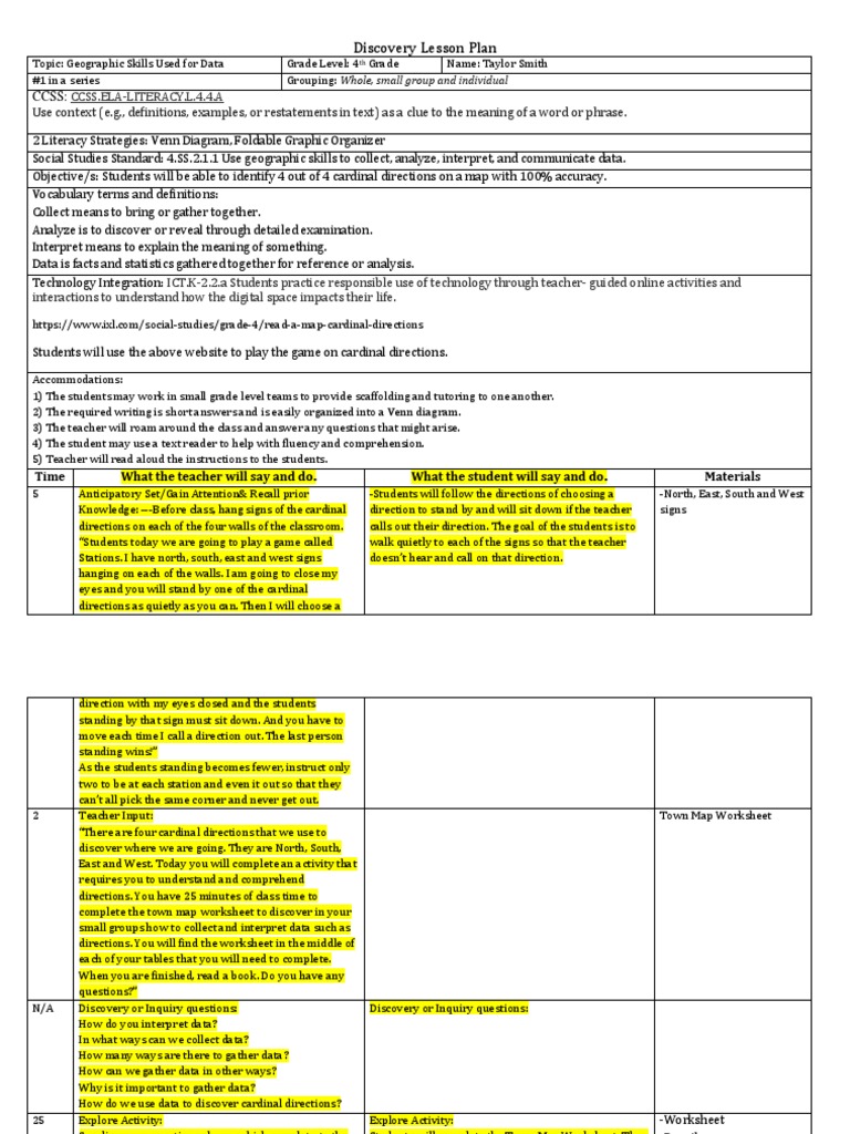 Discovery Lesson Plan: Ccss - Ela-Literacy.L.4.4.A | PDF | Cognition ...