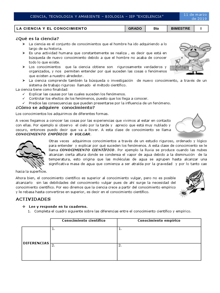 Ciencia y Metodo Cientifico 5to Grado | Descargar gratis PDF | Método ...