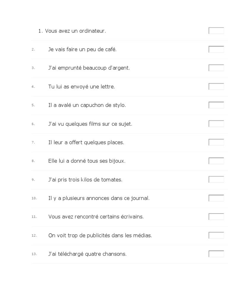 Exercices de Pronoms Compléments | PDF