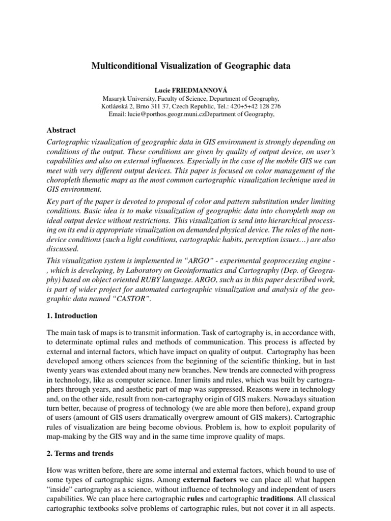 Multiconditional Visualization of Geographic Data | PDF | Cartography ...