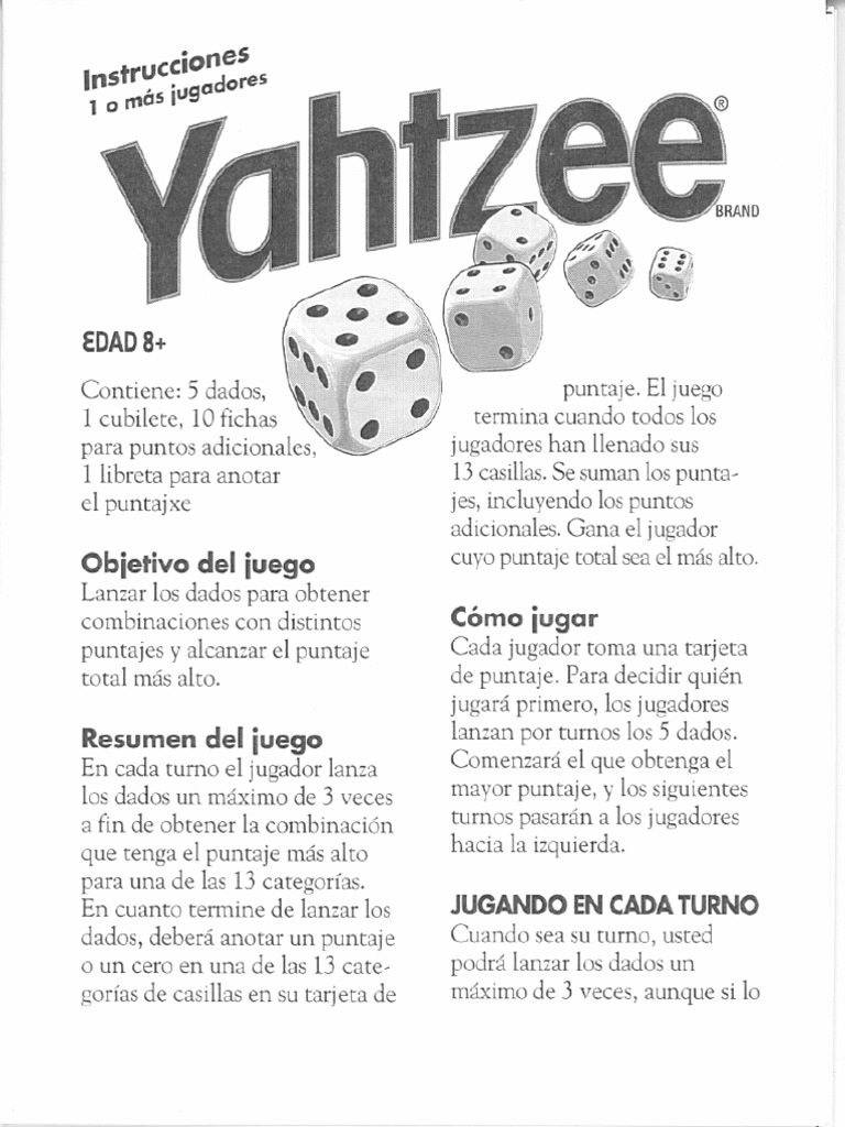 Yahtzee 2004 Spanish PDF | PDF
