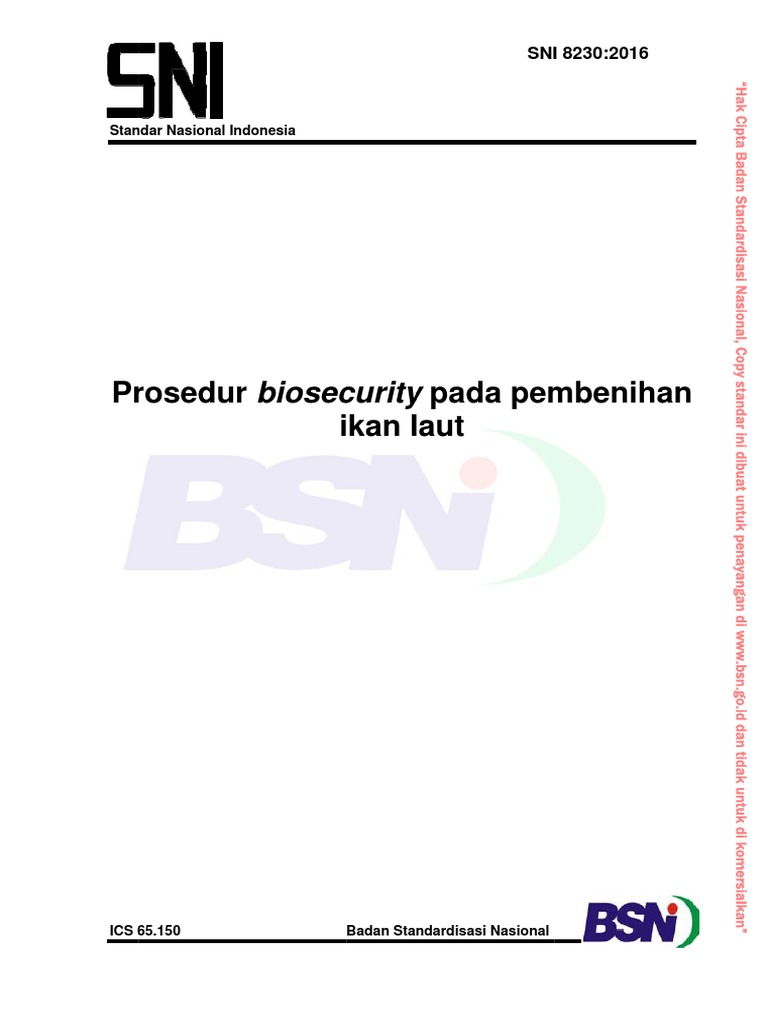 Sni Biosecurity | PDF
