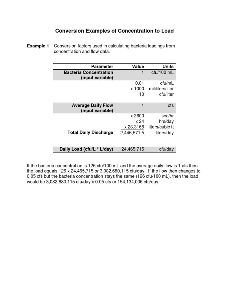 Conversion Examples Corrected | PDF | Litre | Colony Forming Unit