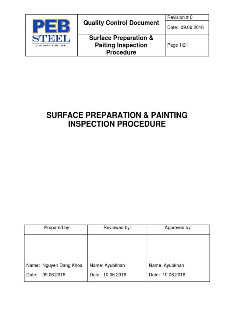 Surface Prep & Painting Inspection Guide | PDF | Business Process ...