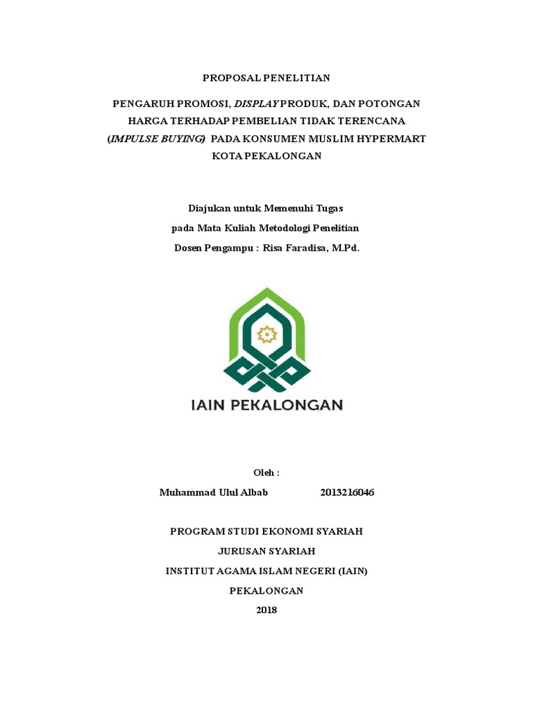 Contoh Proposal Penelitian Sangat Sederhana Pdf