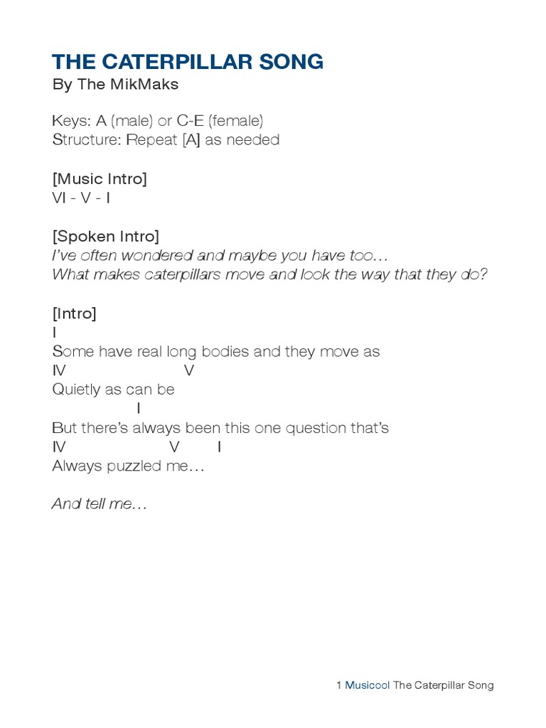 The Caterpillar Song Lyrics | PDF
