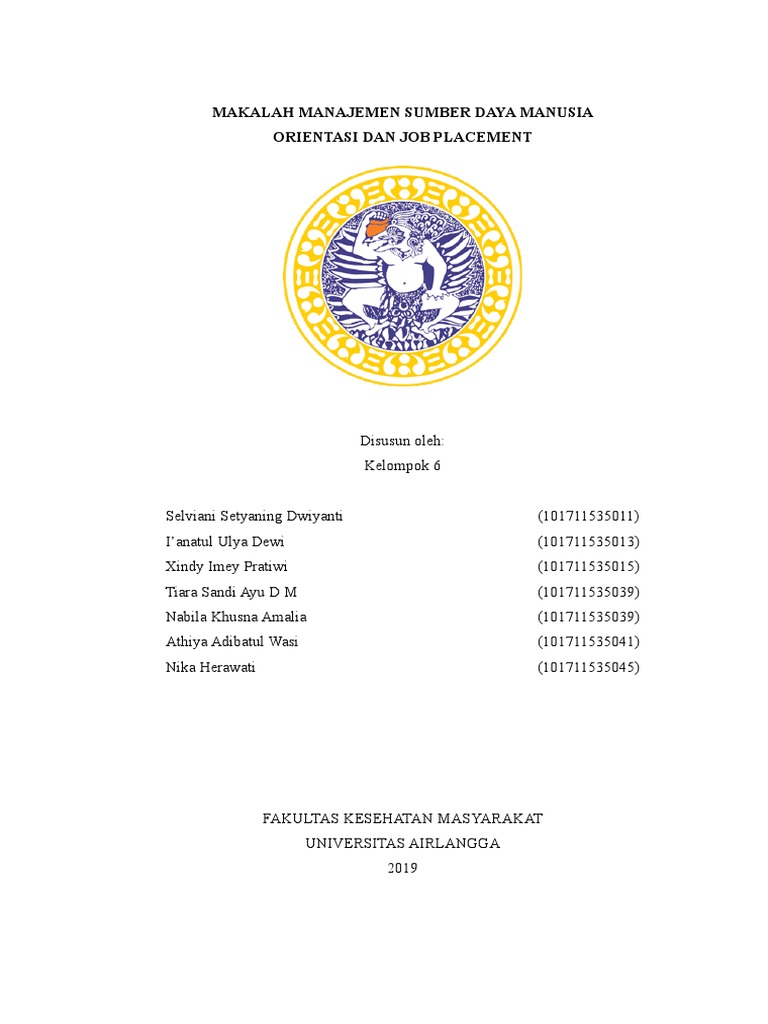 2019 PPT MSDM BWX Semester 4 Tugas 2 Orientasi Dan Job Placement | PDF