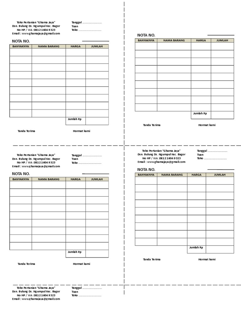 Nota Penjualan | PDF