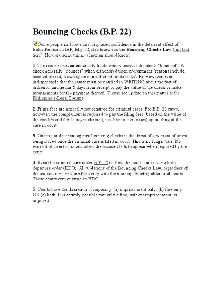 Bouncing Checks | PDF