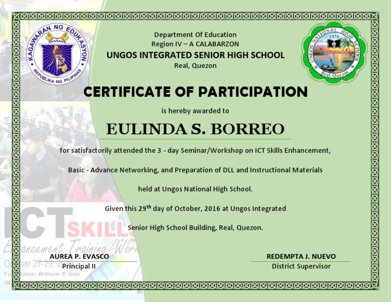 Sample Training Certificate | PDF